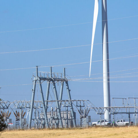 Wind turbine and power lines - Enercon